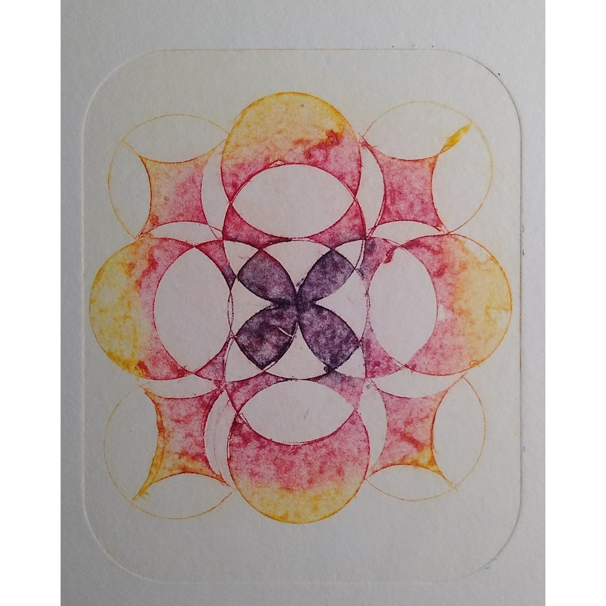 Collagraph using recycled Takeaway lids – Artist and Print-maker